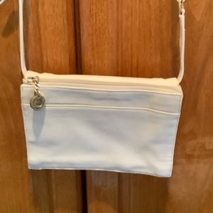 Perlina | Bags | Ivory Leather Perlina Small Crossbody Wallet Bag ...